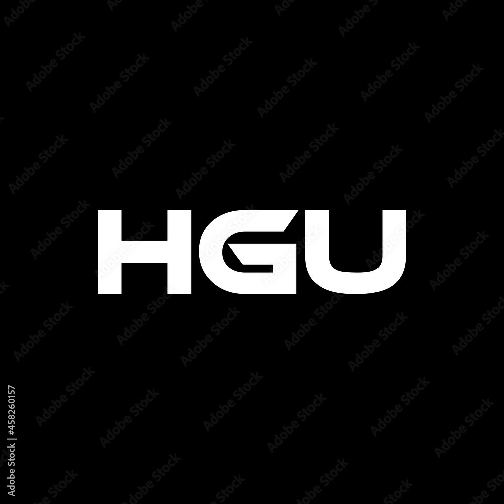 Vecteur Stock HGU letter logo design with black background in ...