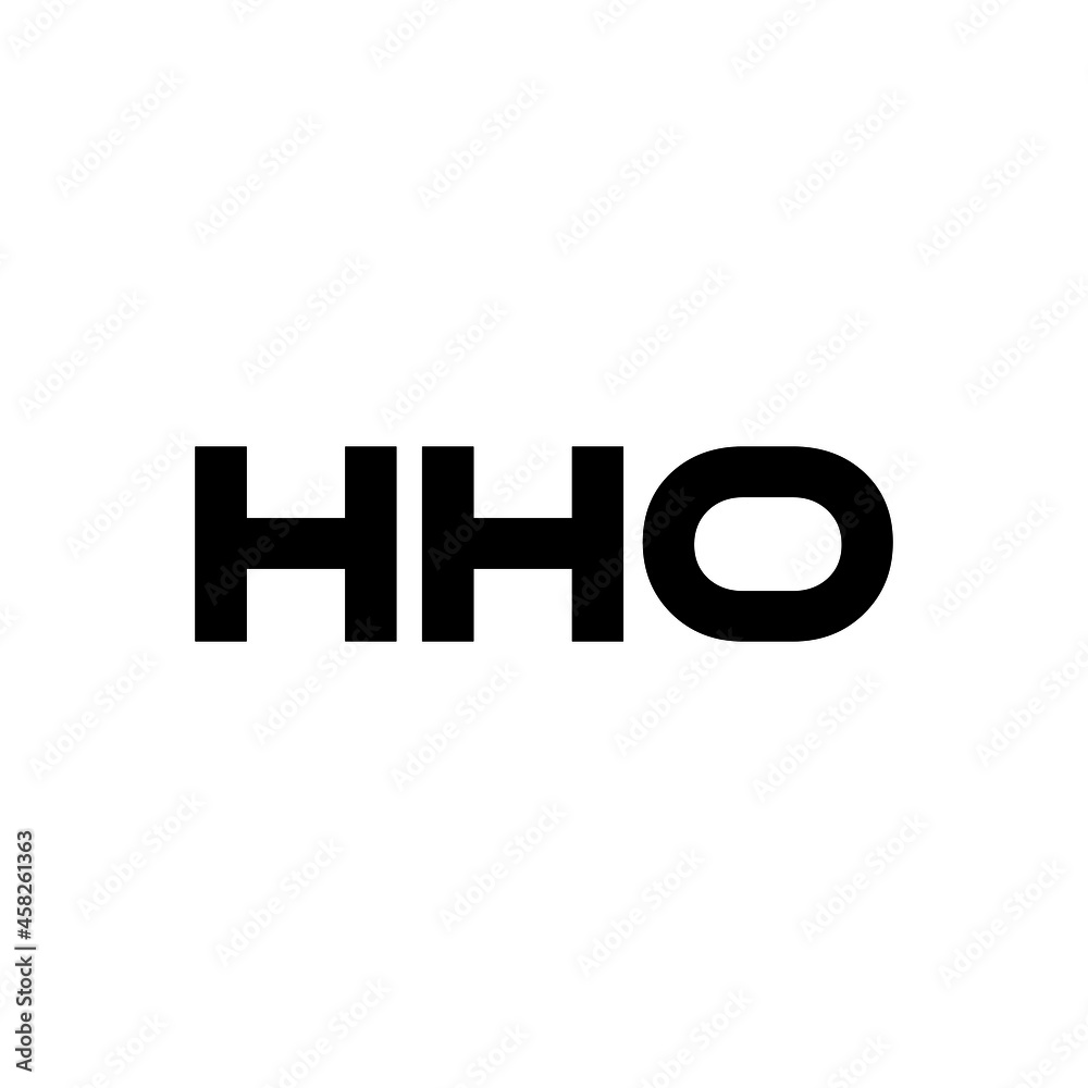 HHO letter logo design with black background in illustrator, vector ...