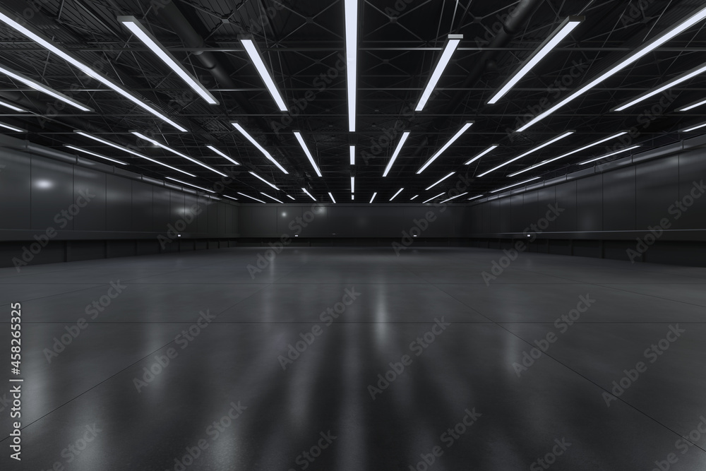 Empty hall exhibition centre.The backdrop for exhibition stands, booth ...