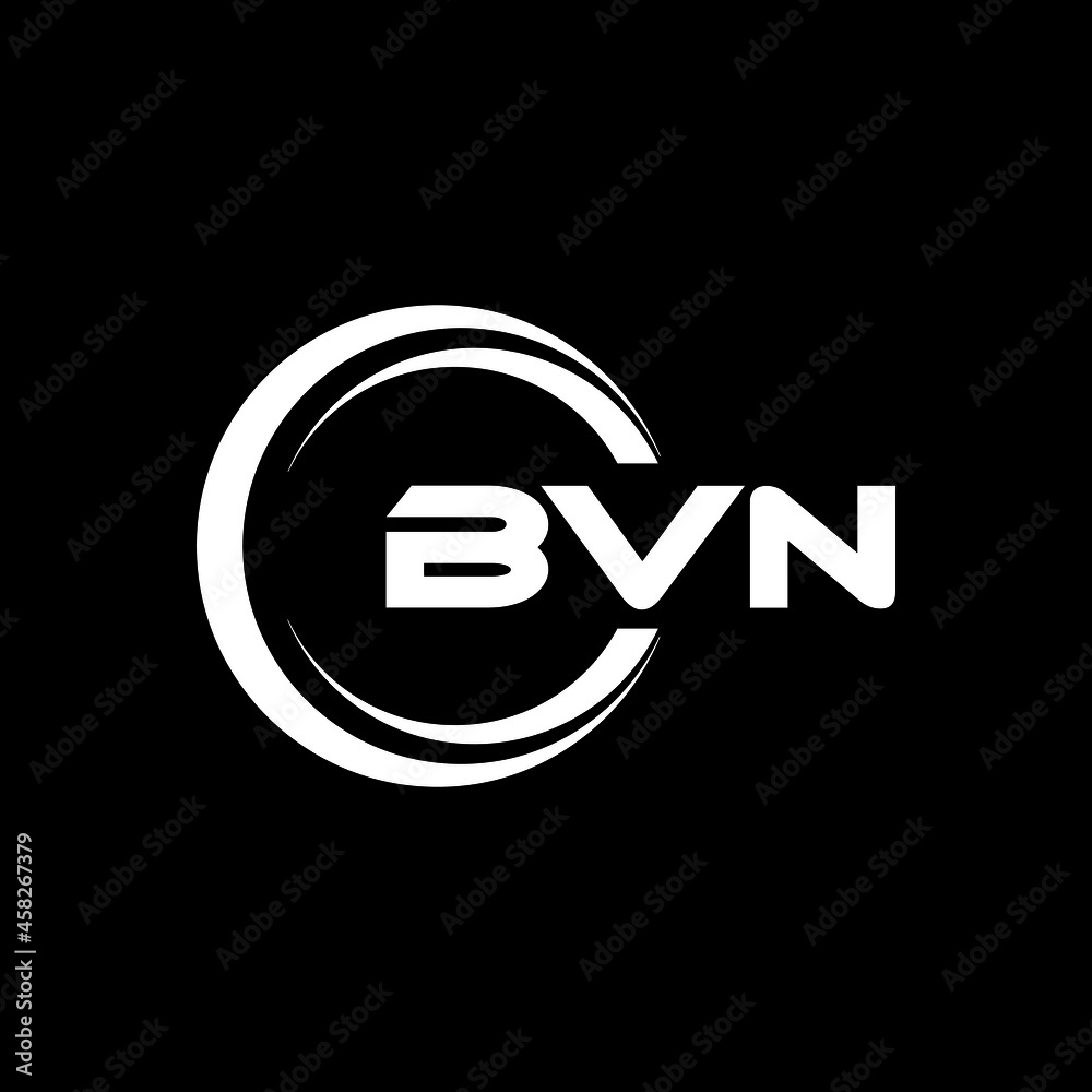BVN letter logo design with black background in illustrator, vector ...