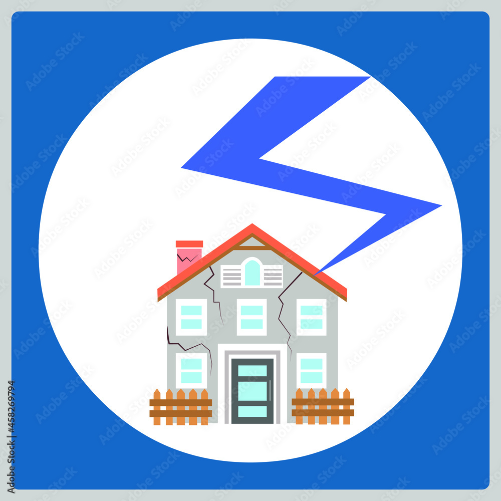 Vector illustration for Cracked House EPS10 Stock Vector | Adobe Stock