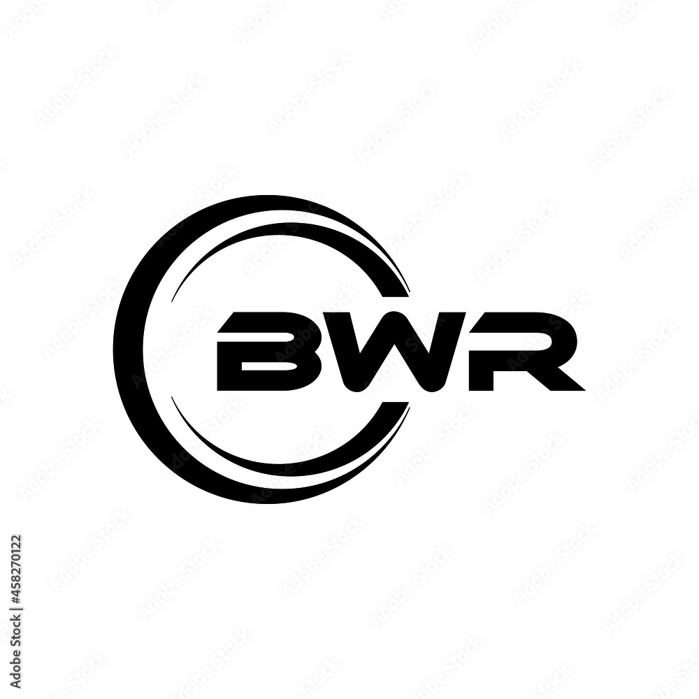 Vecteur Stock BWR letter logo design with white background in ...