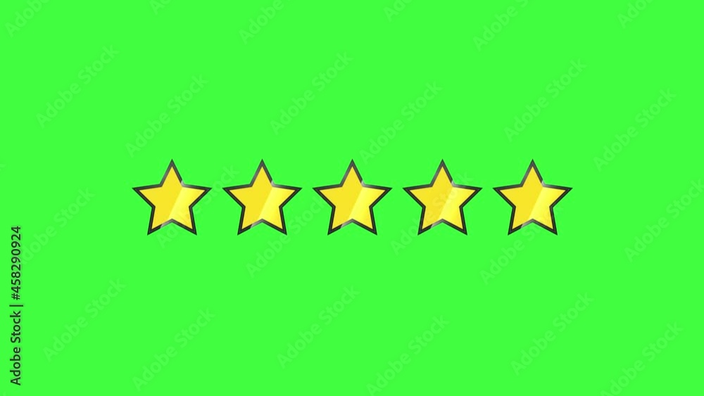 5 Stars Rating Green Screen background 4K Stock ビデオ | Adobe Stock