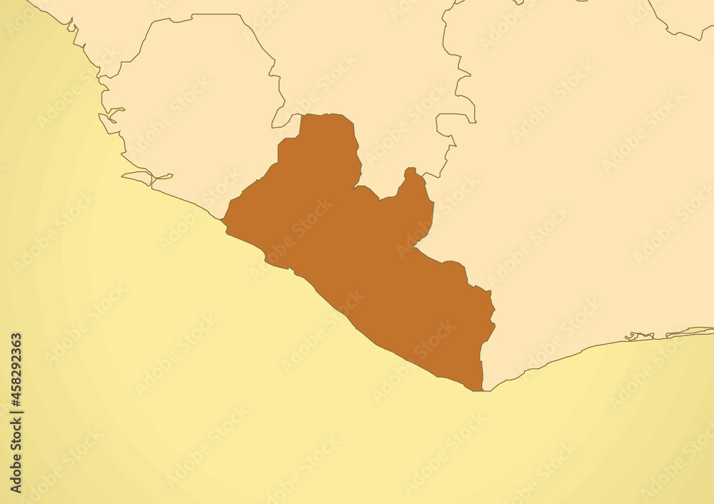 Liberia map old vintage Africa Stock Illustration | Adobe Stock
