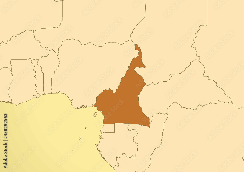 Cameroon map old vintage Africa Stock Illustration | Adobe Stock