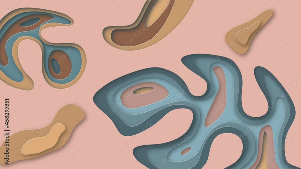 Animated abstract organic paper cut background loop. Minimalistic ...