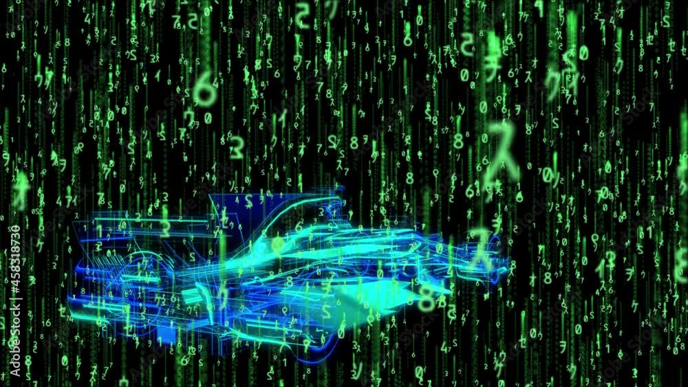 Binary Rain Abstract Backdrop Background Digital Data Stream Matrix