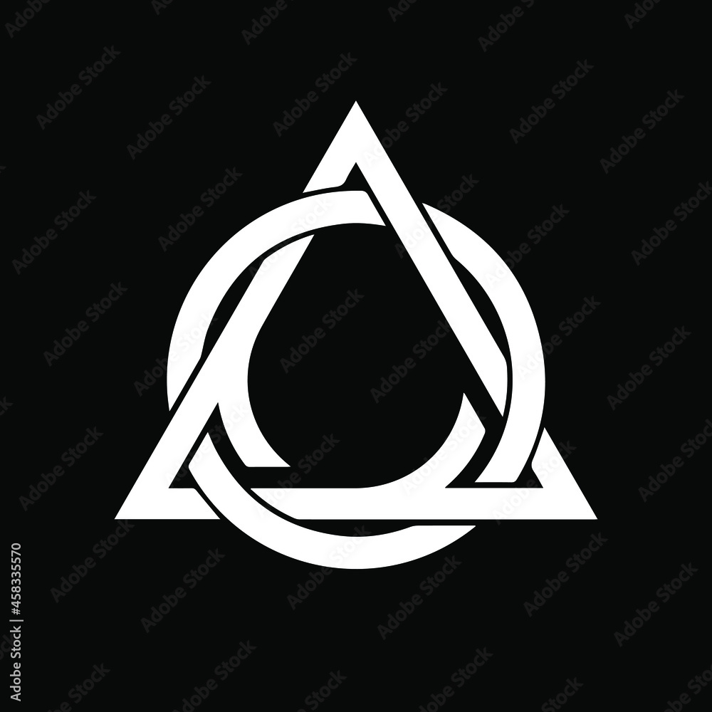 Alchemy symbols icon/logo isolated on black background. Abstract ...