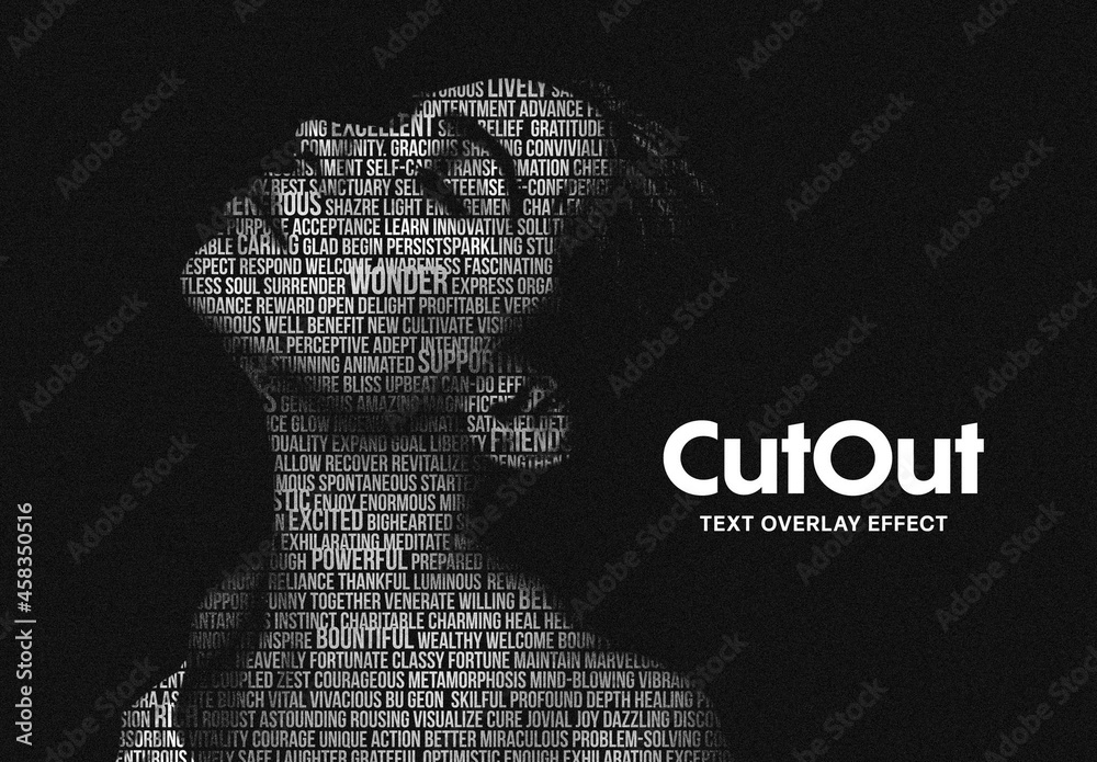 Cut Out Text Portrait Photo Effect Mockup Stock Template | Adobe Stock