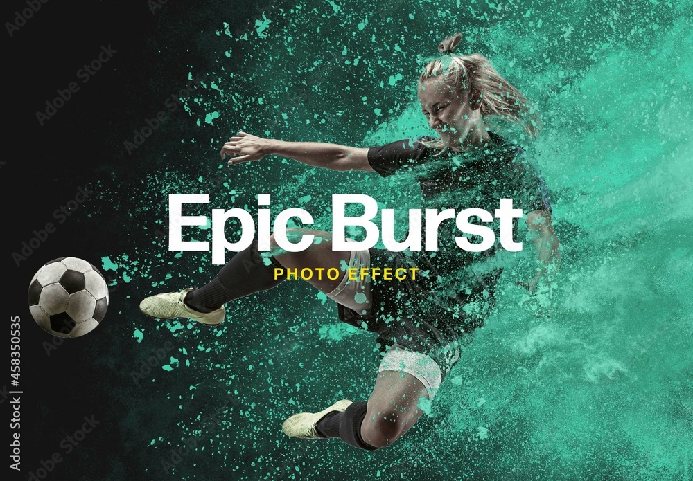 Powder Burst Photo Effect Mockup Stock Template | Adobe Stock