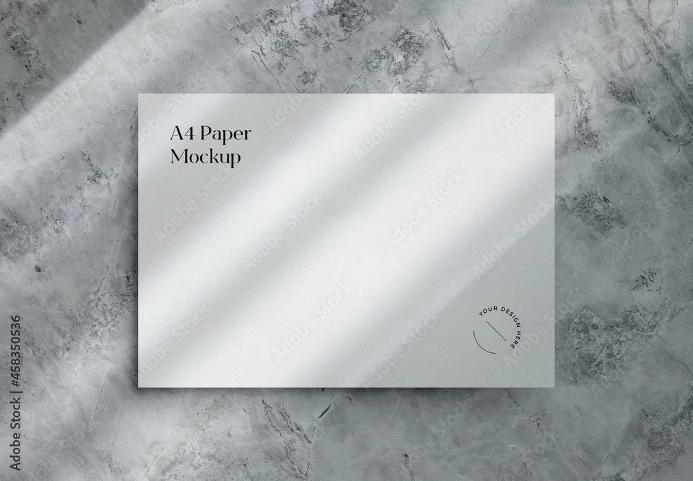 Marble Background Minimal A4 Paper Mockup Stock Template | Adobe Stock