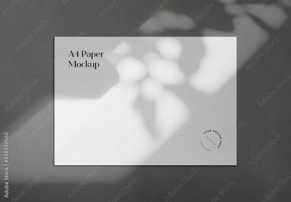 Grey Minimal A4 Paper Mockup Stock Template | Adobe Stock