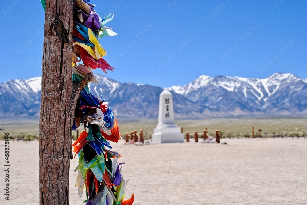 Monument at Manzanar National Historic Site cemetery reads monument ...