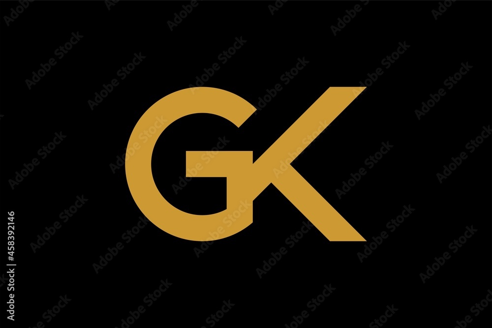 GK letters logo design vector. GK monogram illustration symbol. Stock ...