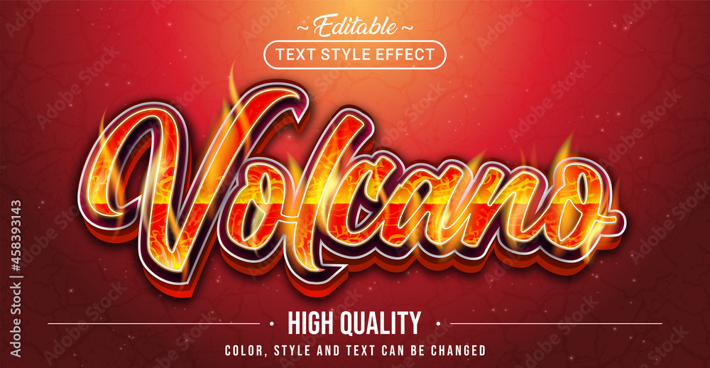 Editable text style effect - Volcano text style theme. Stock Vector ...