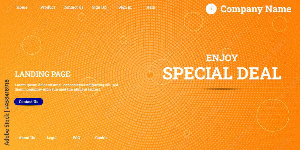 Vetor de Editable abstract website background with attractive orange ...