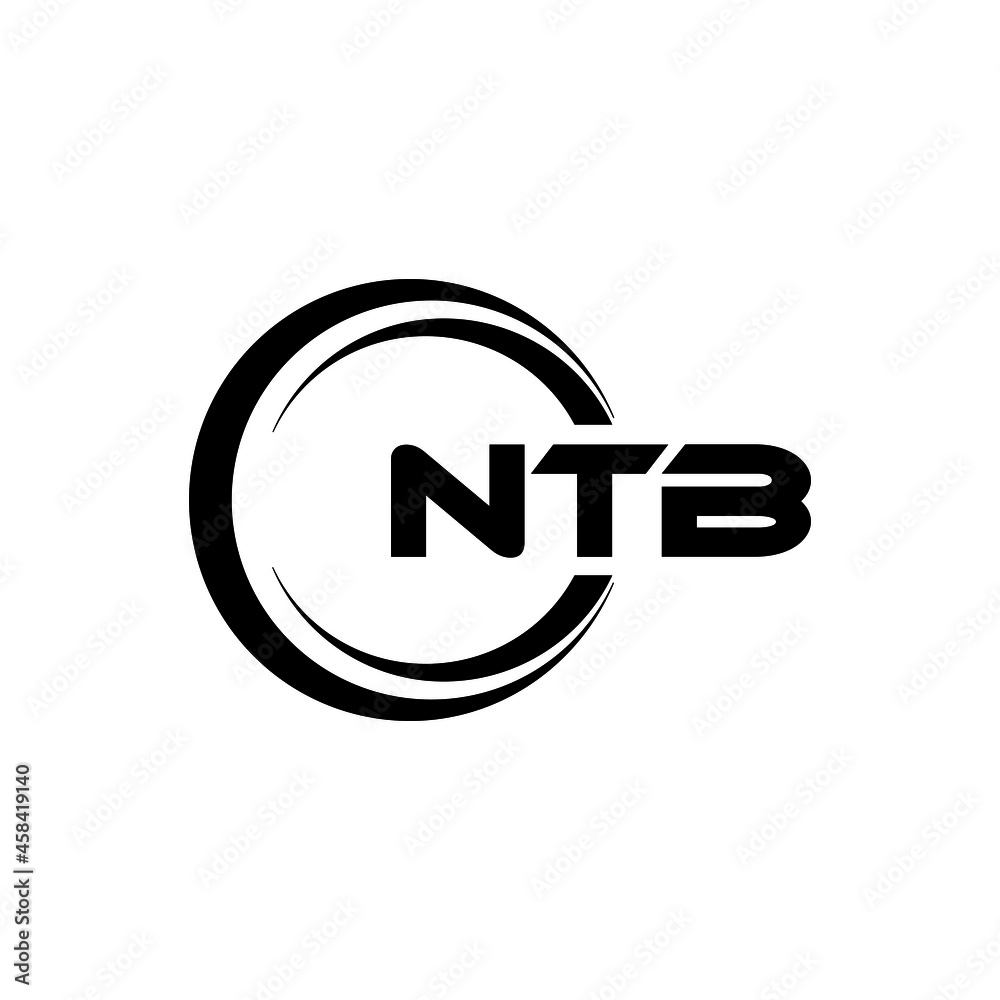NTB letter logo design with white background in illustrator, vector ...