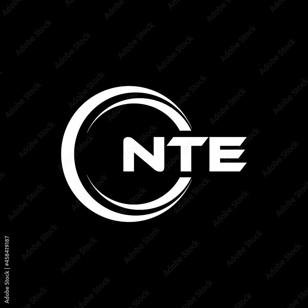 NTE letter logo design with black background in illustrator, vector ...
