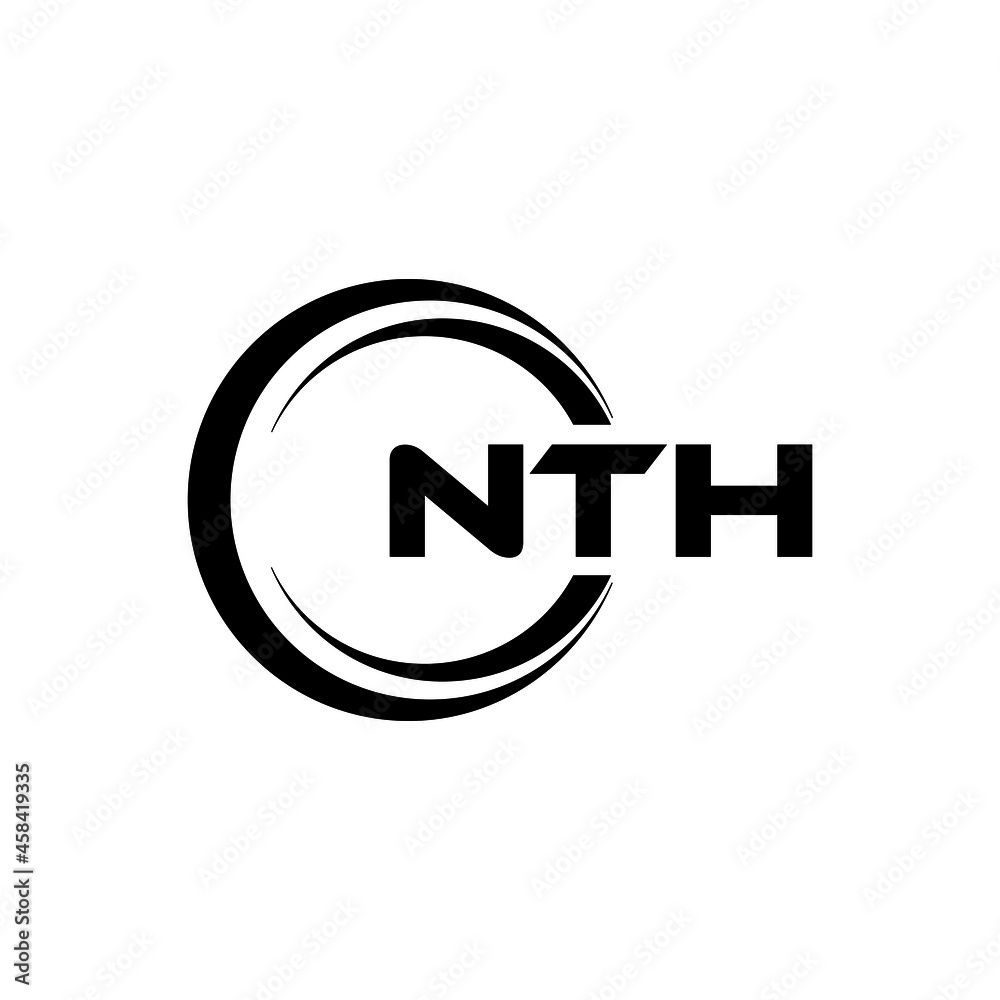 NTH letter logo design with white background in illustrator, vector ...