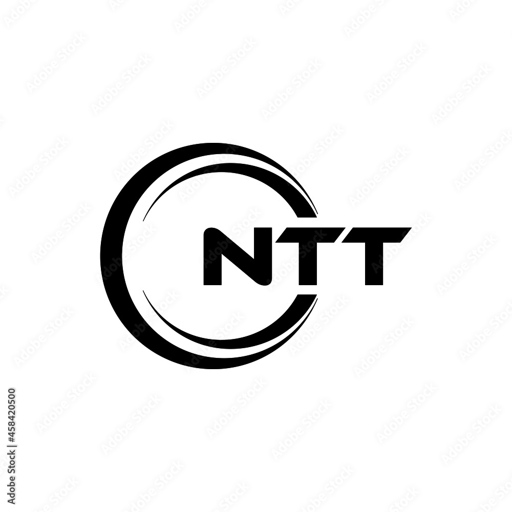 NTT letter logo design with white background in illustrator, vector ...