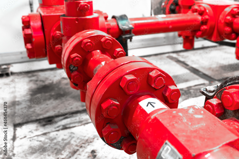 Petroleum oil and gas drilling equipment. Choke and kill manifolds are ...