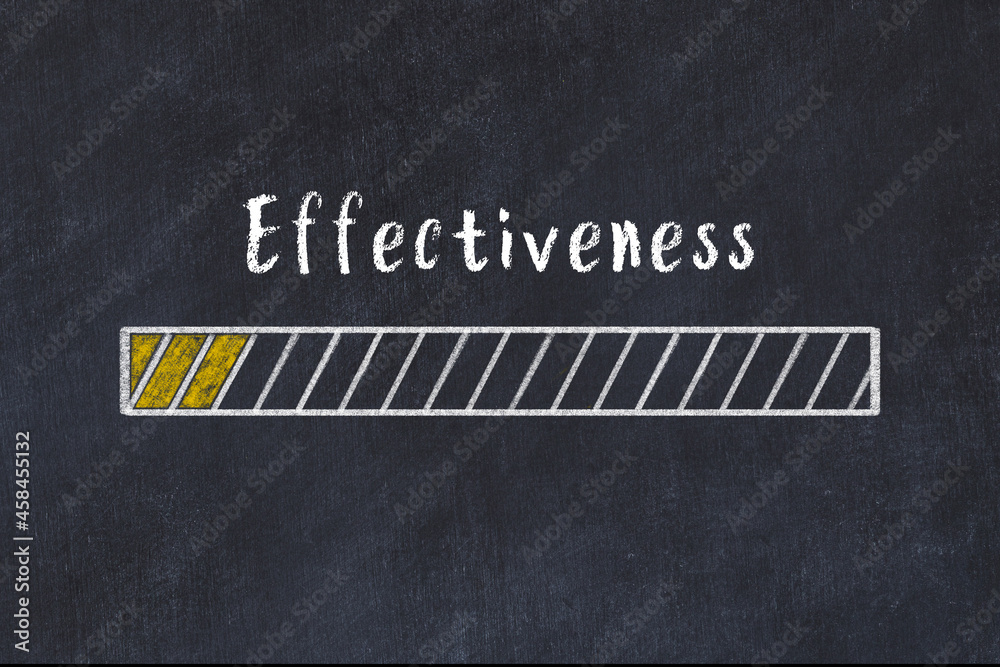 Logistics low KPI concept. Chalk progress bar and inscription ...