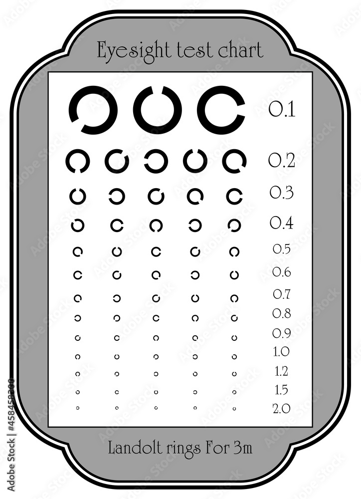 アールデコ調のモダンでお洒落な視力検査表をデザインしました ランドルト環 視力表 ベクター I designed a modern and ...