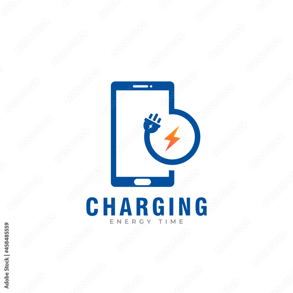 Charging Icon. Battery Fast Charge Logo Design Inspiration Stock Vector ...