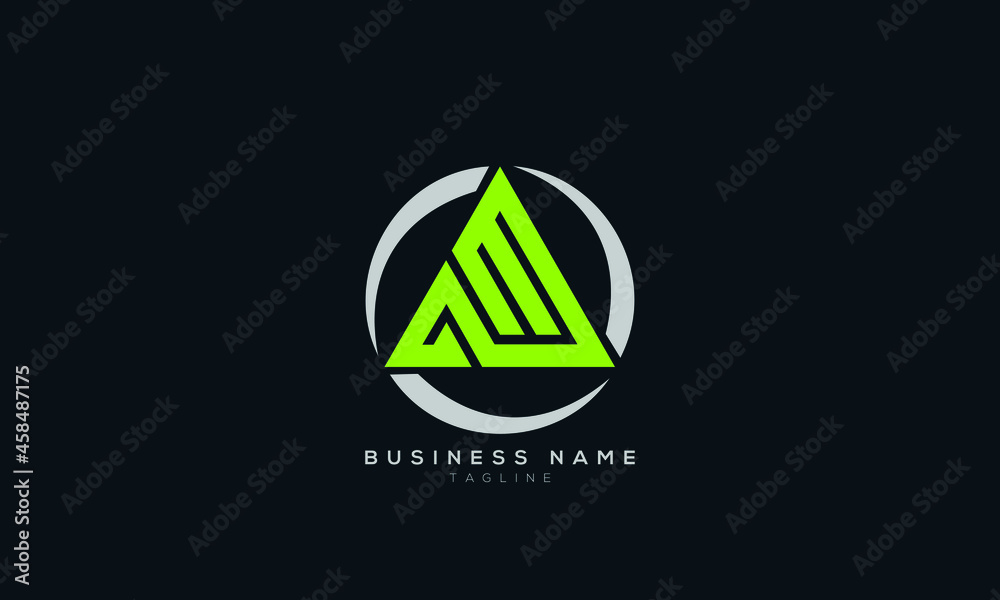 AWM initials monogram letter text alphabet logo design Stock Vector ...