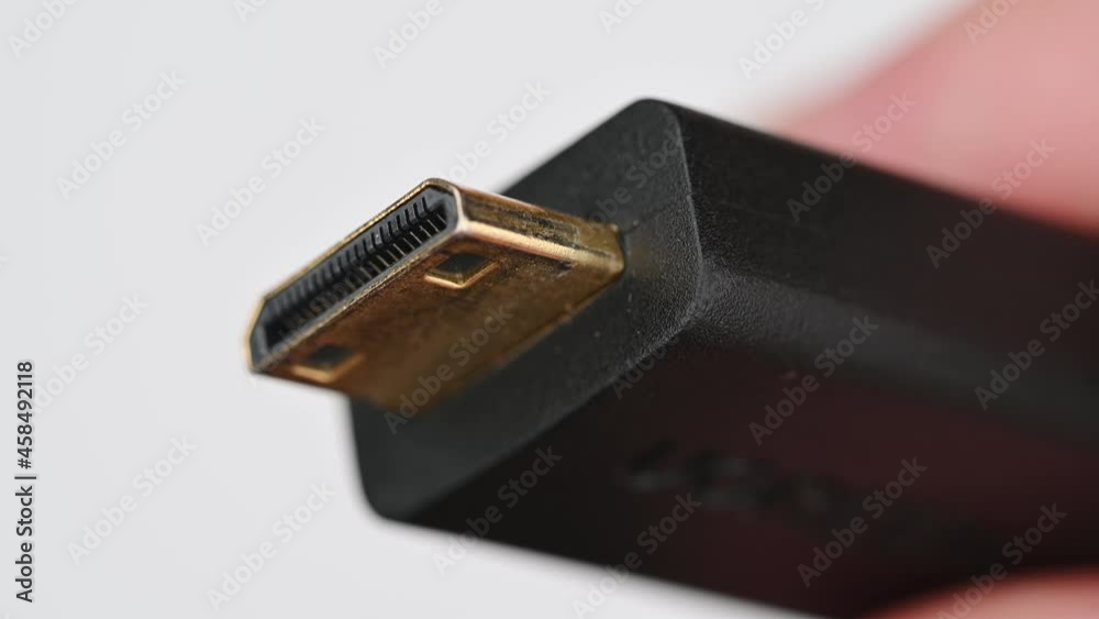 Close up of HDMI display monitor connector system or connection ...
