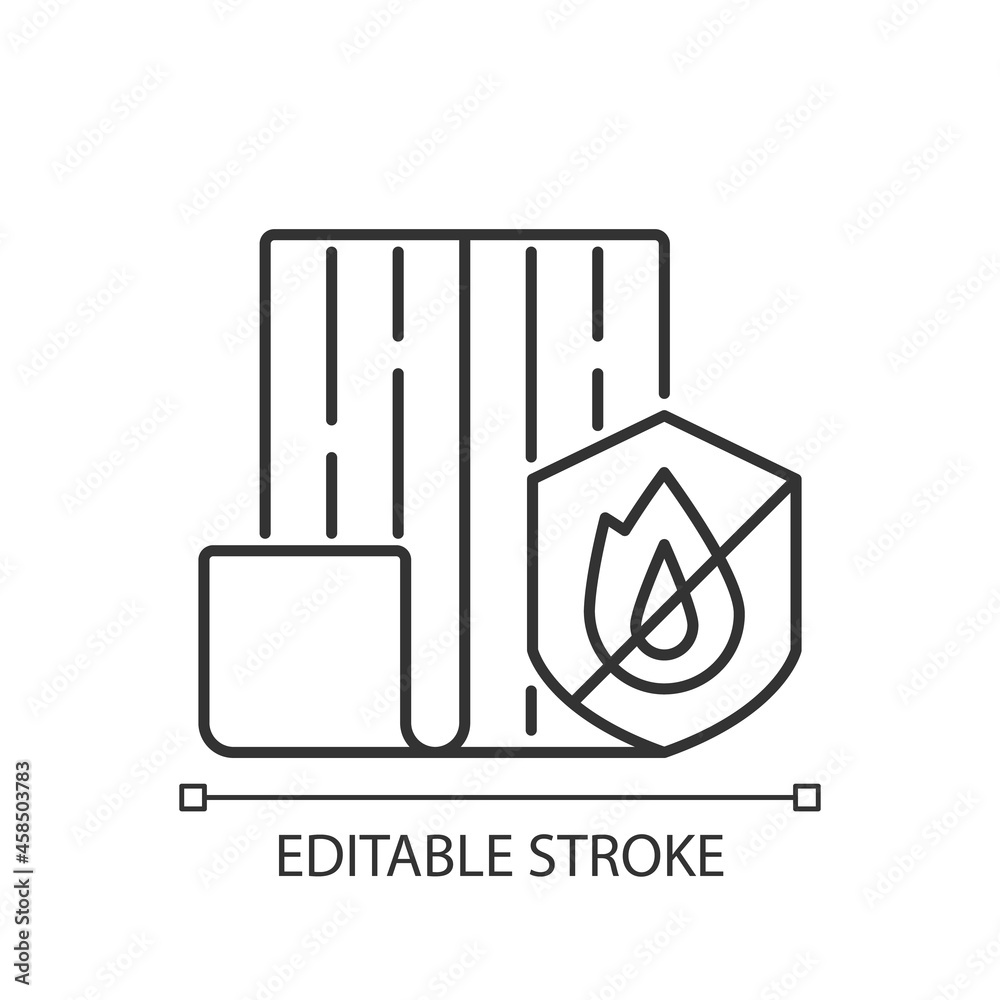 Resistance to fire linear icon. Choosing fireproof construction ...