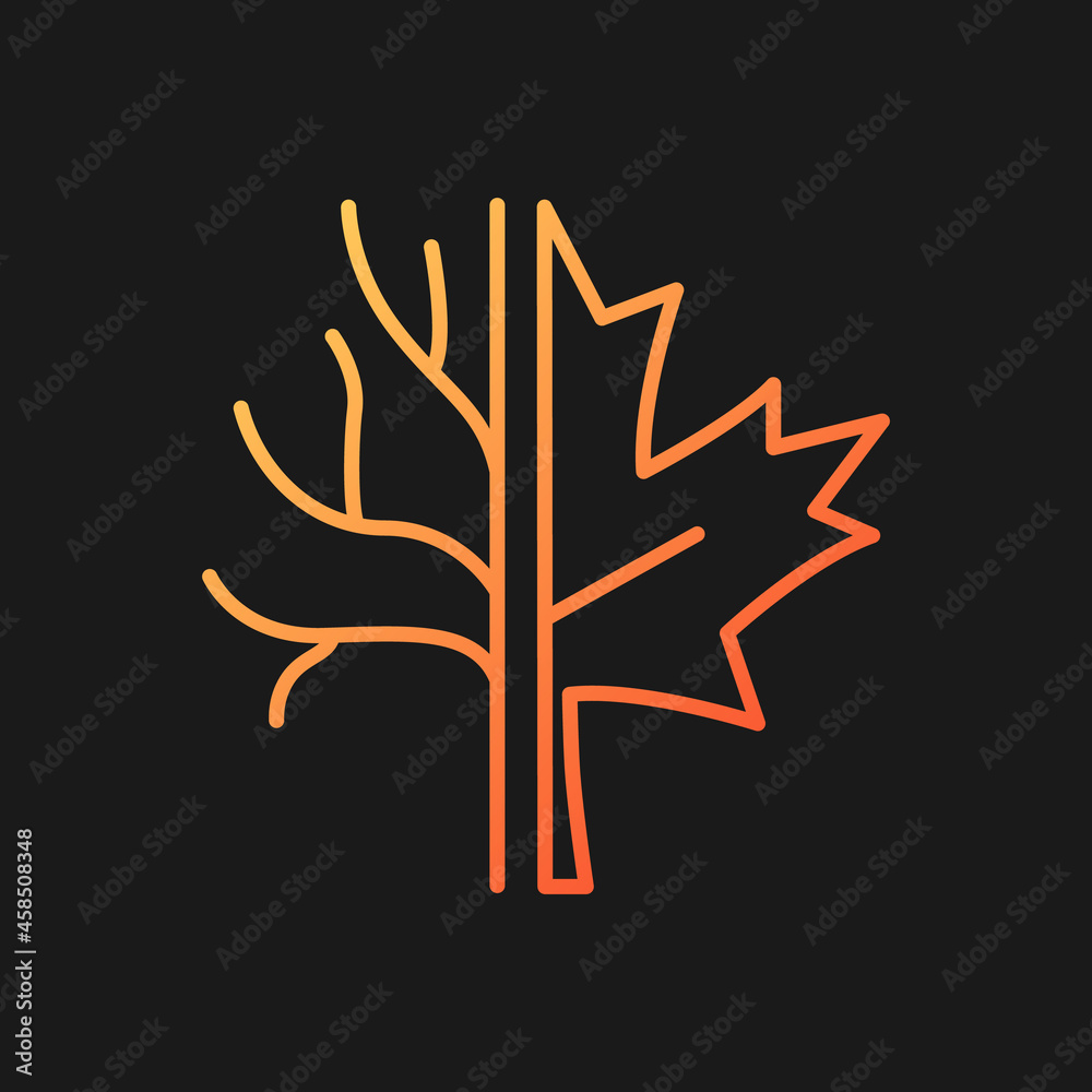 Maple tree gradient vector icon for dark theme. Official canadian ...
