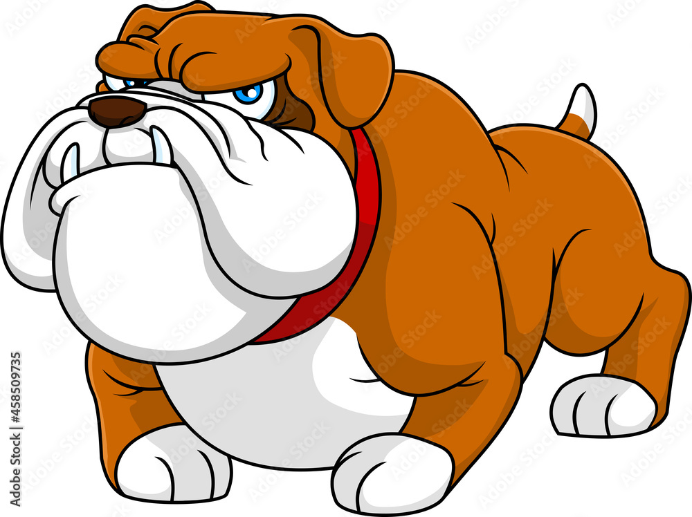 Angry Bulldog Cartoon Mascot Character. Vector Hand Drawn Illustration ...