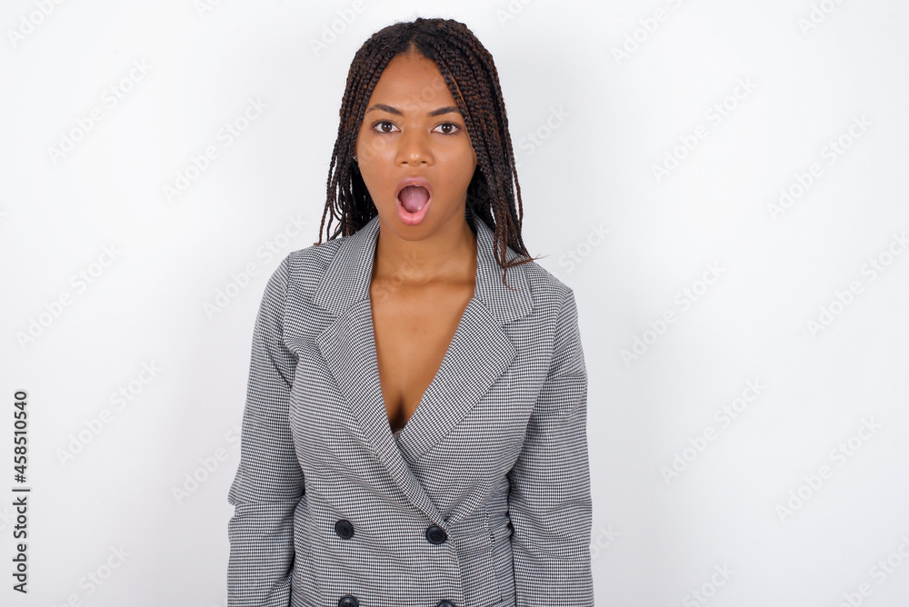 Expressive facial expressions. Shocked stupefied Young African American ...