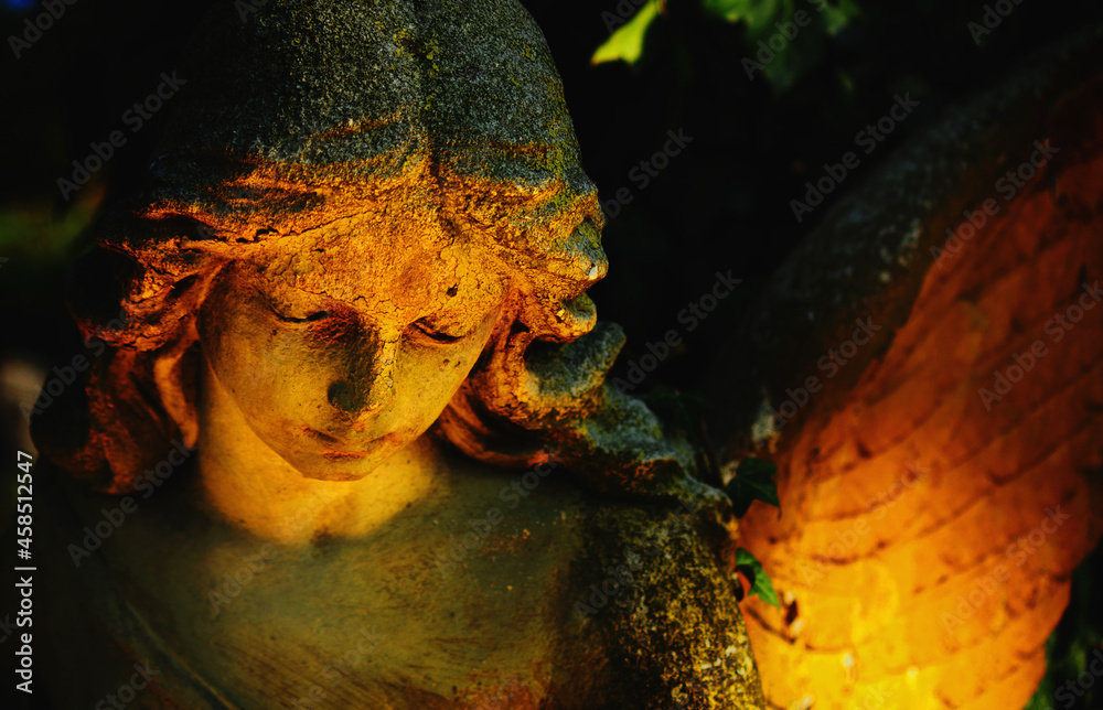 Guardian angel with wings as a symbol of safety and security. An ...