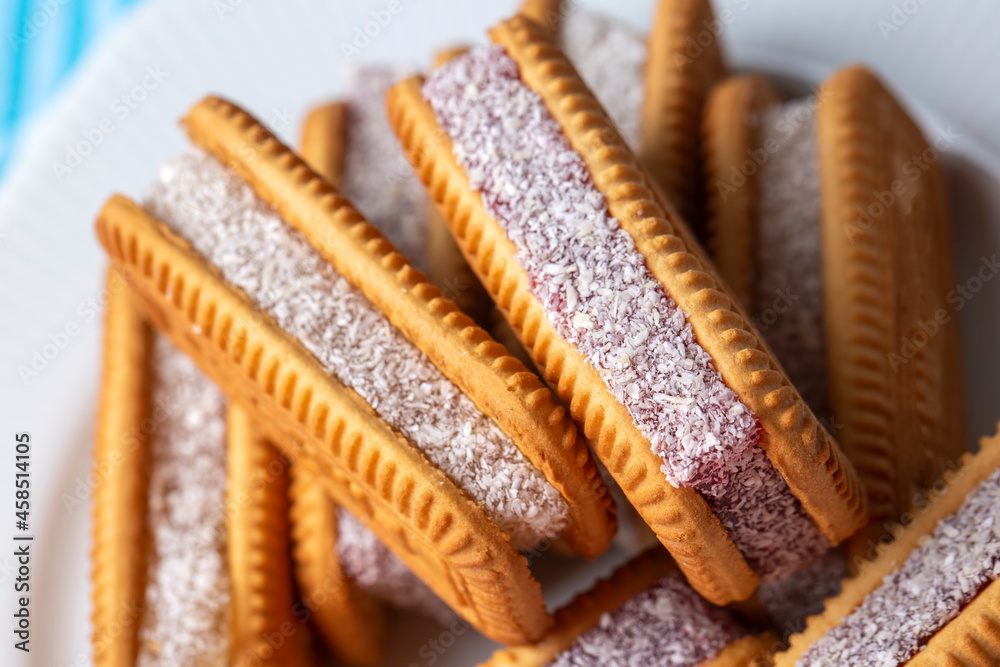 Turkish Delight with Biscuit Sandwich called Kistirma (Turkish name ...