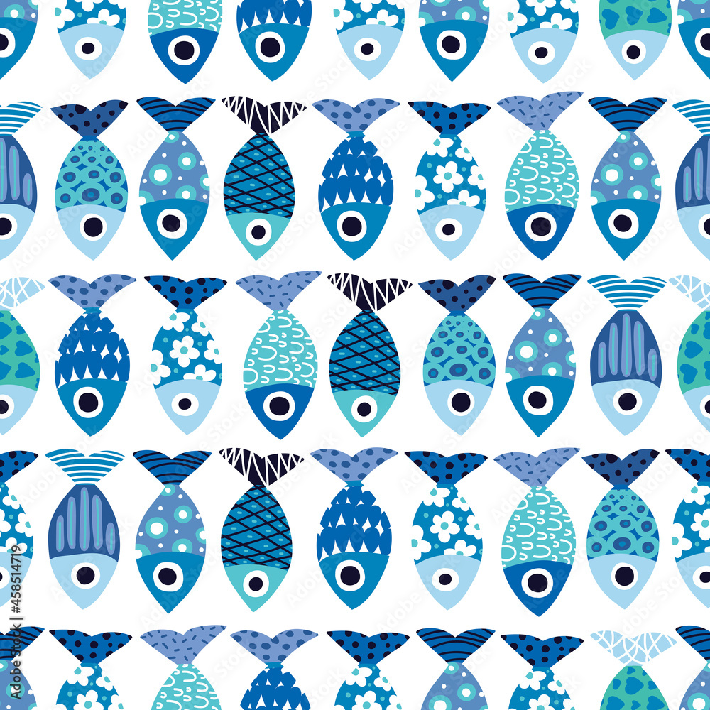 Cute fish. Kids background. Seamless pattern. Can be used in textile ...