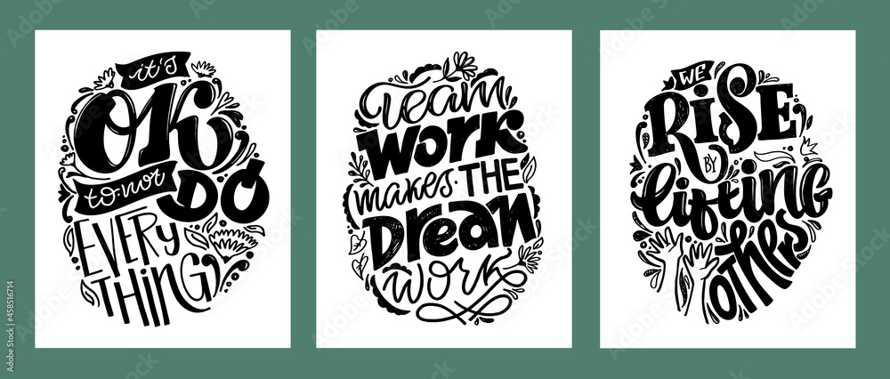 Cute lettering hand drawn poster about life. Lettering motivation art ...