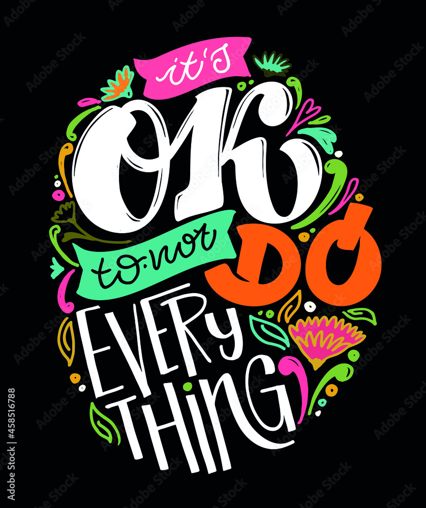 Cute lettering hand drawn poster about life. Lettering motivation art ...