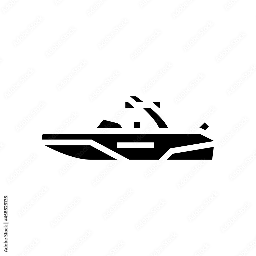 wakeboard ski boat glyph icon vector. wakeboard ski boat sign. isolated ...