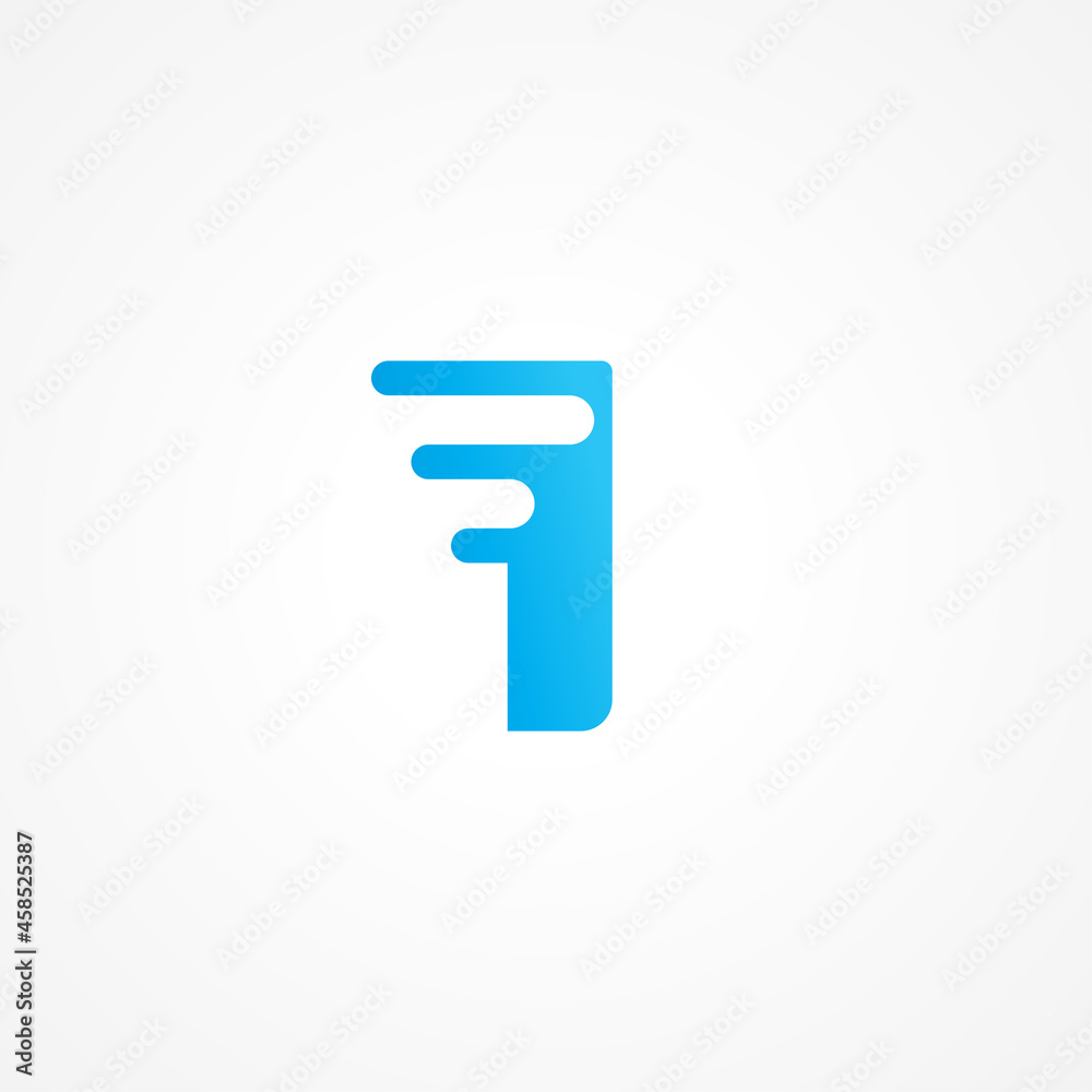 Letter I streaking with fluid effect. Initial alphabet logo design ...