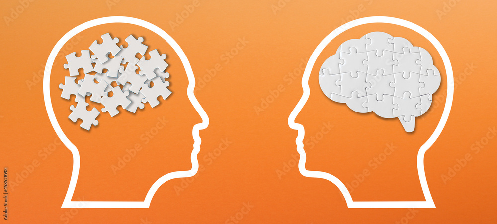 Poster Different thinking, rational and irrational thinking concept ...