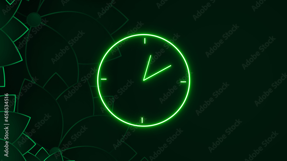 clock animation. colorful neon light clock. abstract colorful neon ...
