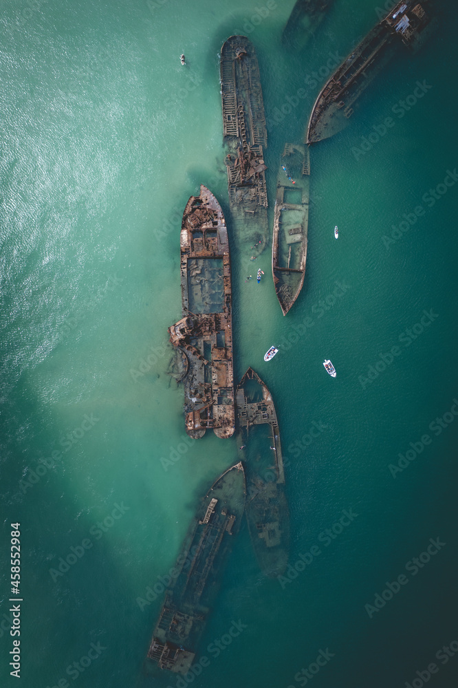 Bird's Eye View of the Tangalooma Artificial Reef in Australia, Popular ...