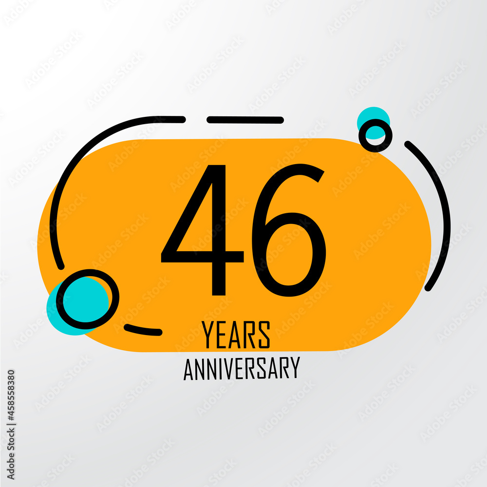 46 th anniversary event party. Vector illustration. numbers template ...