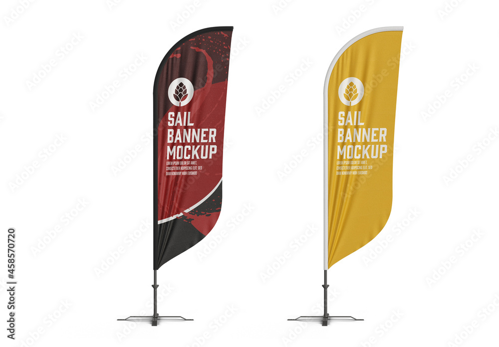 Flying Banner Mockup Stock Template | Adobe Stock