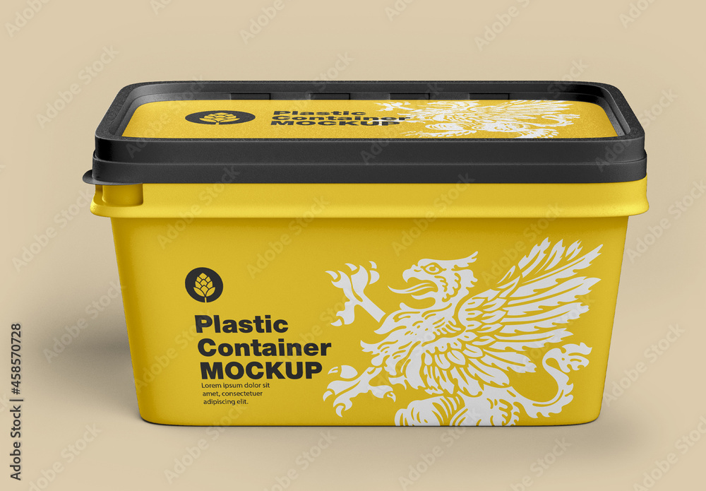 Plastic Container Mockup Stock Template | Adobe Stock
