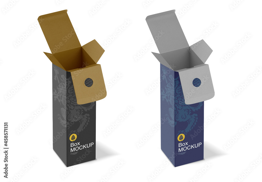 Paper Box for Bottles Mockup Stock Template | Adobe Stock