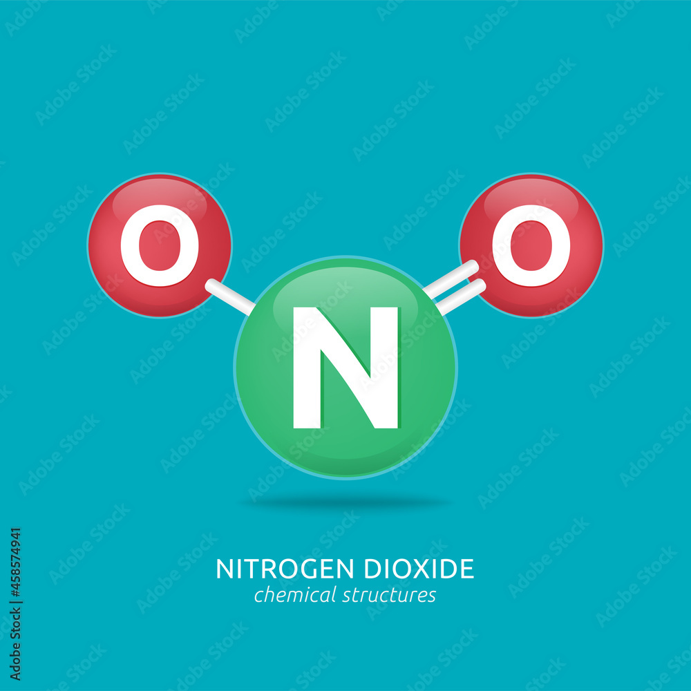 Nitrogen dioxide formula, chemical structures vector illustration Stock ...