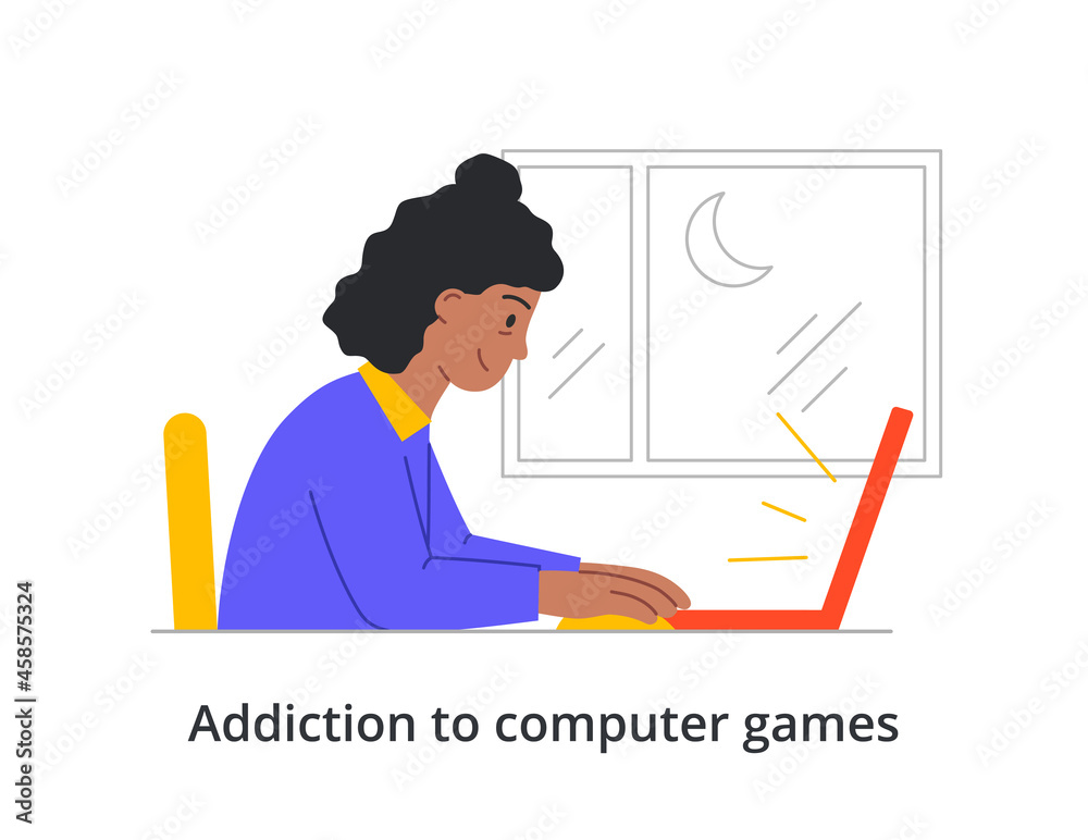 Vektorová grafika „Exhausted young female character is suffering from ...